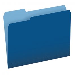 Pendaflex Two-Tone Color File Folders, Letter Size, Navy, 1/3 Cut, 100/BX
