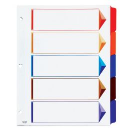 Oxford Omni-Dex Colour-Coded Tab Dividers, 5 Tab, Assorted