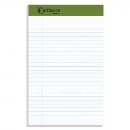 Ampad Earthwise 100% Recyclable Writing Pad, Slot Perf., Medium Rule ...