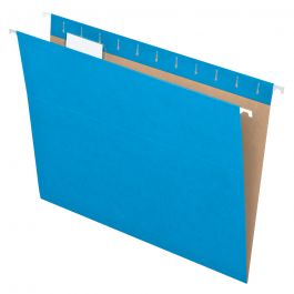 Pendaflex Recycled Hanging Folders, Letter Size, Blue, 1/5 Cut, 25/BX
